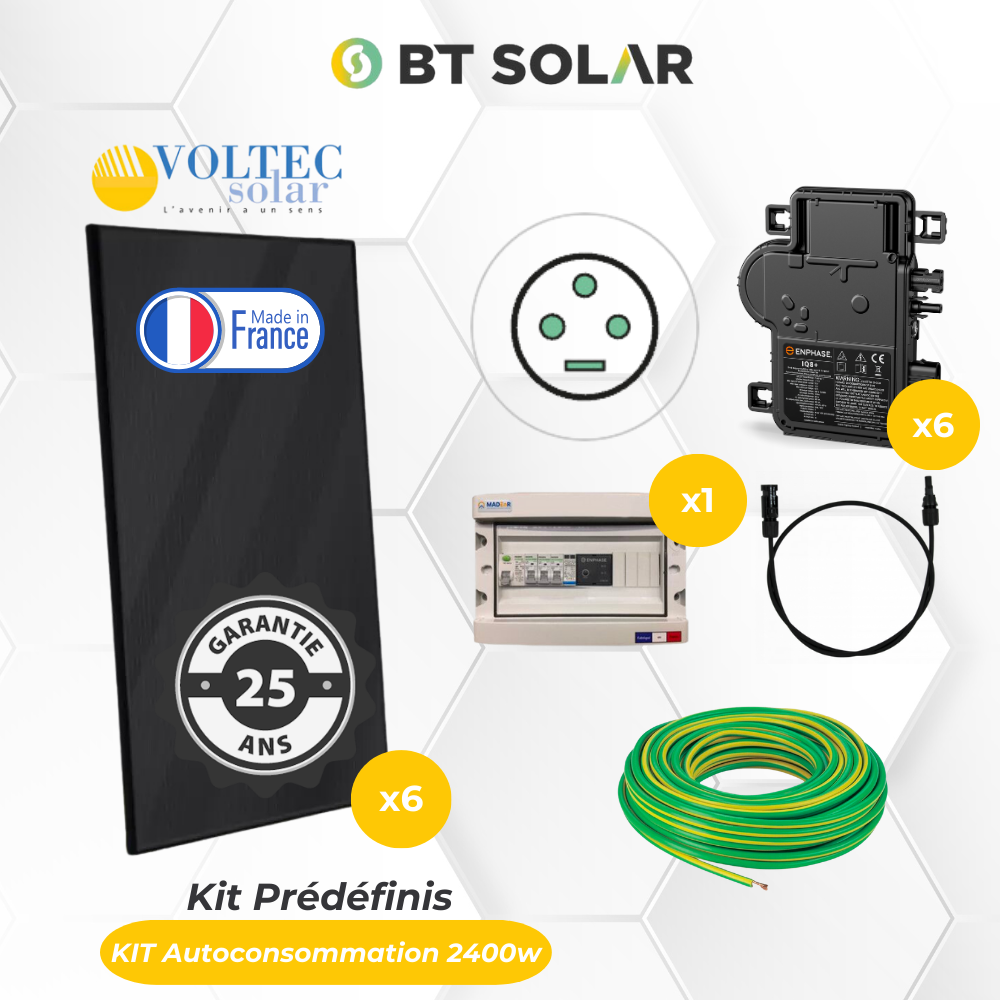 Kit Autoconsommation VOLTEC - APSYSTEMS 6 panneaux triphasé - BT Solar